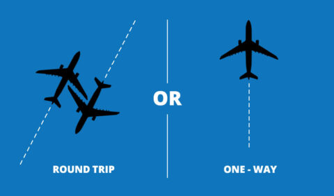 What is a round-trip flight? Distinguish one-way vs. round-trip flights