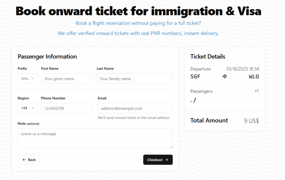 How to use - Onward Ticket Free